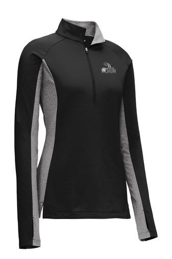 Sport-Tek LST854 - Ladies Sport-Wick® Stretch Contrast 1/2-Zip Pullover ...